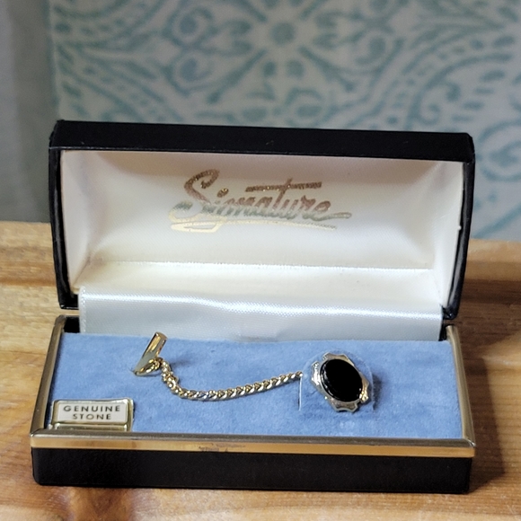 Signature | Accessories | Vintage Signature Black Onyx Tie Tack In ...